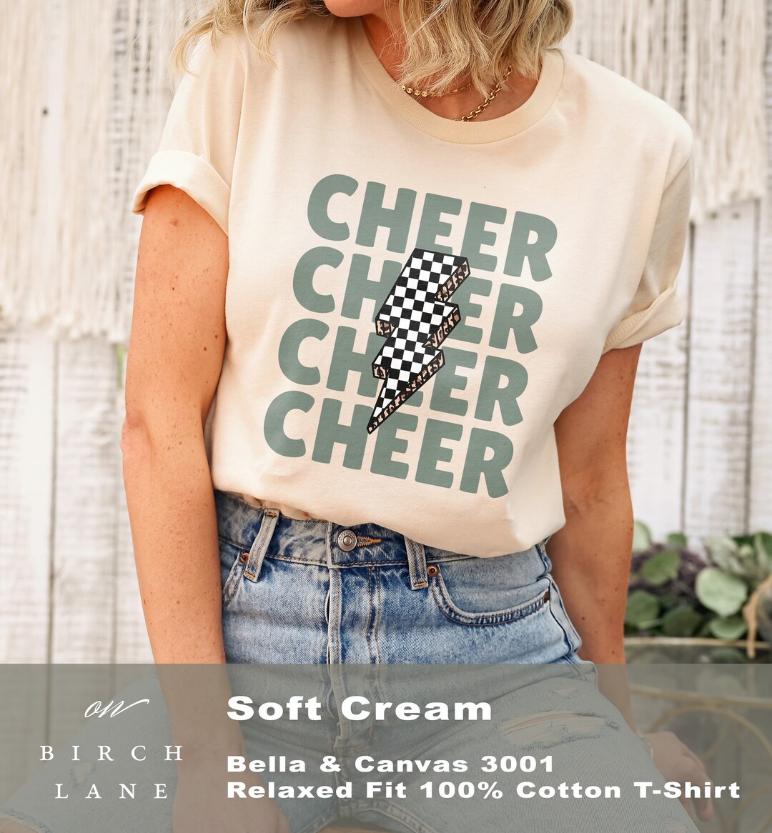 Girls Cheer Shirt, Retro Cheerleading Shirt, Cheer Mom Lightning Bolt T ...