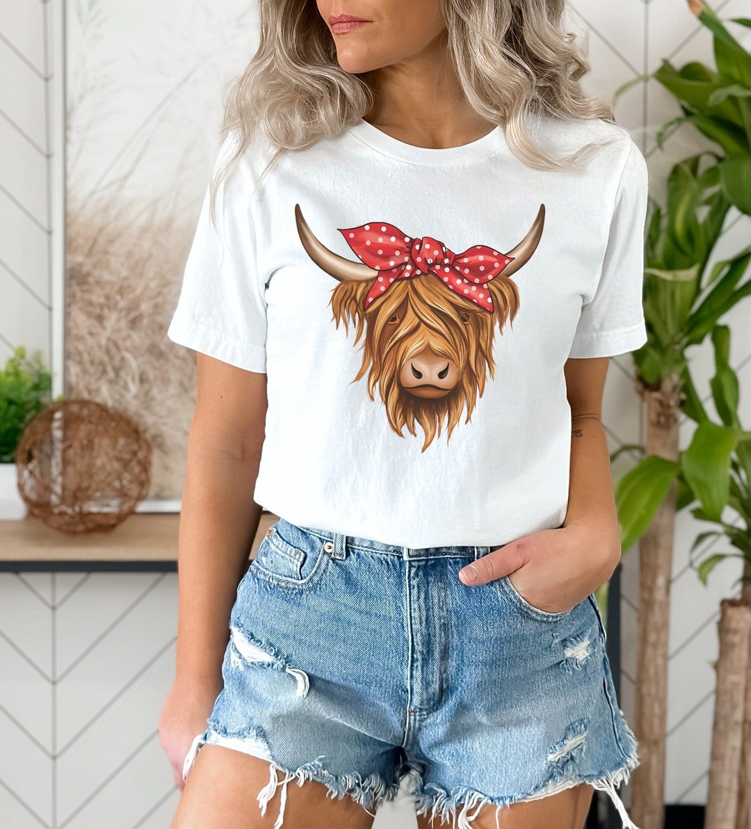 Highland Cow Shirt, Western T-shirts for Women, Highland Cow T Shirts ...