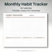 Monthly Habit Tracker, Printable A4 Letter Size, Instant Download ...