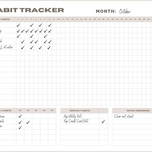 Monthly Habit Tracker, Printable A4 Letter Size, Instant Download ...