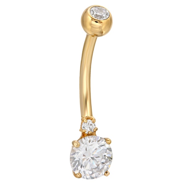 Gold Small Ball Belly Ring - Etsy