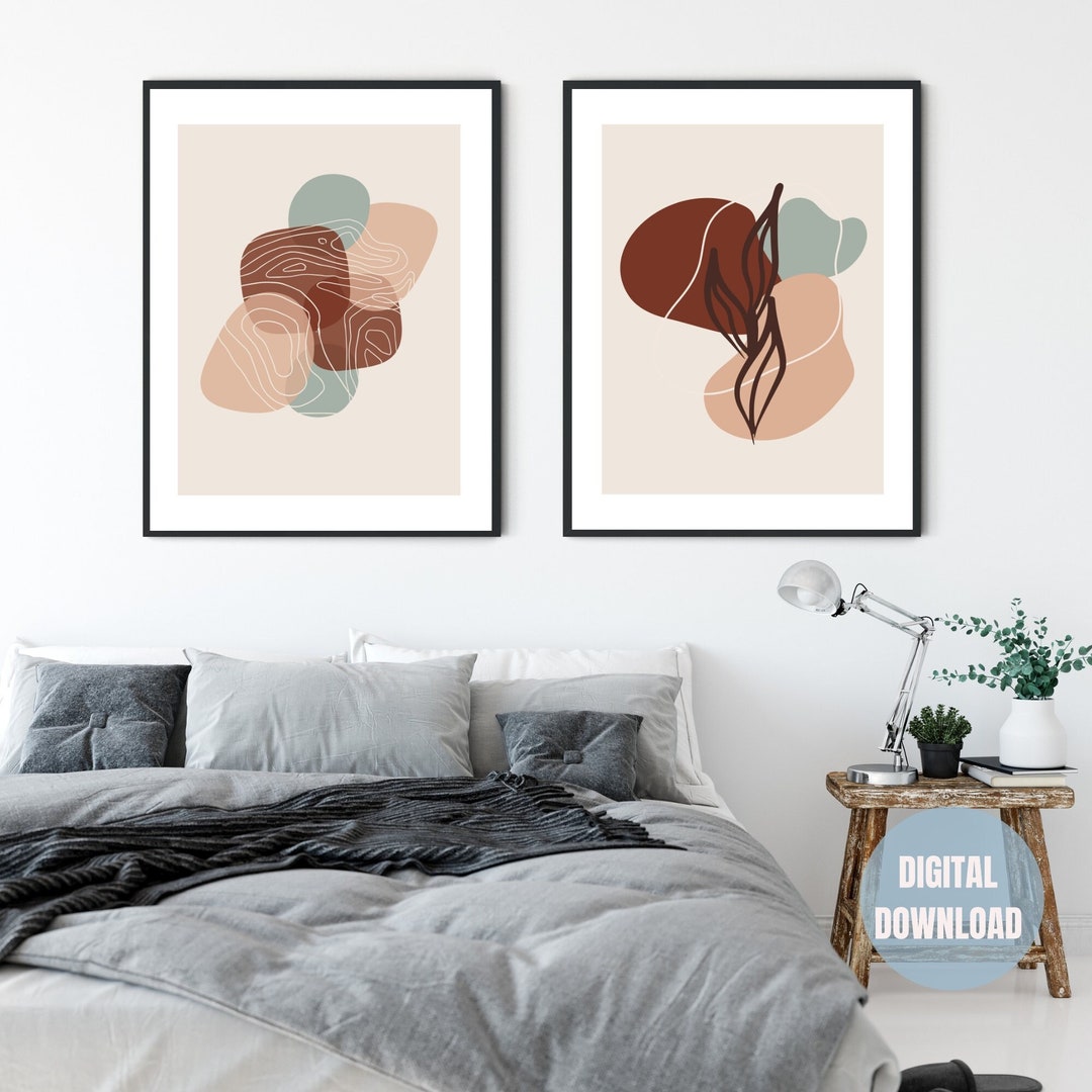 Boho Abstract Wall Art Set, Printable Art Prints,digital Download ...