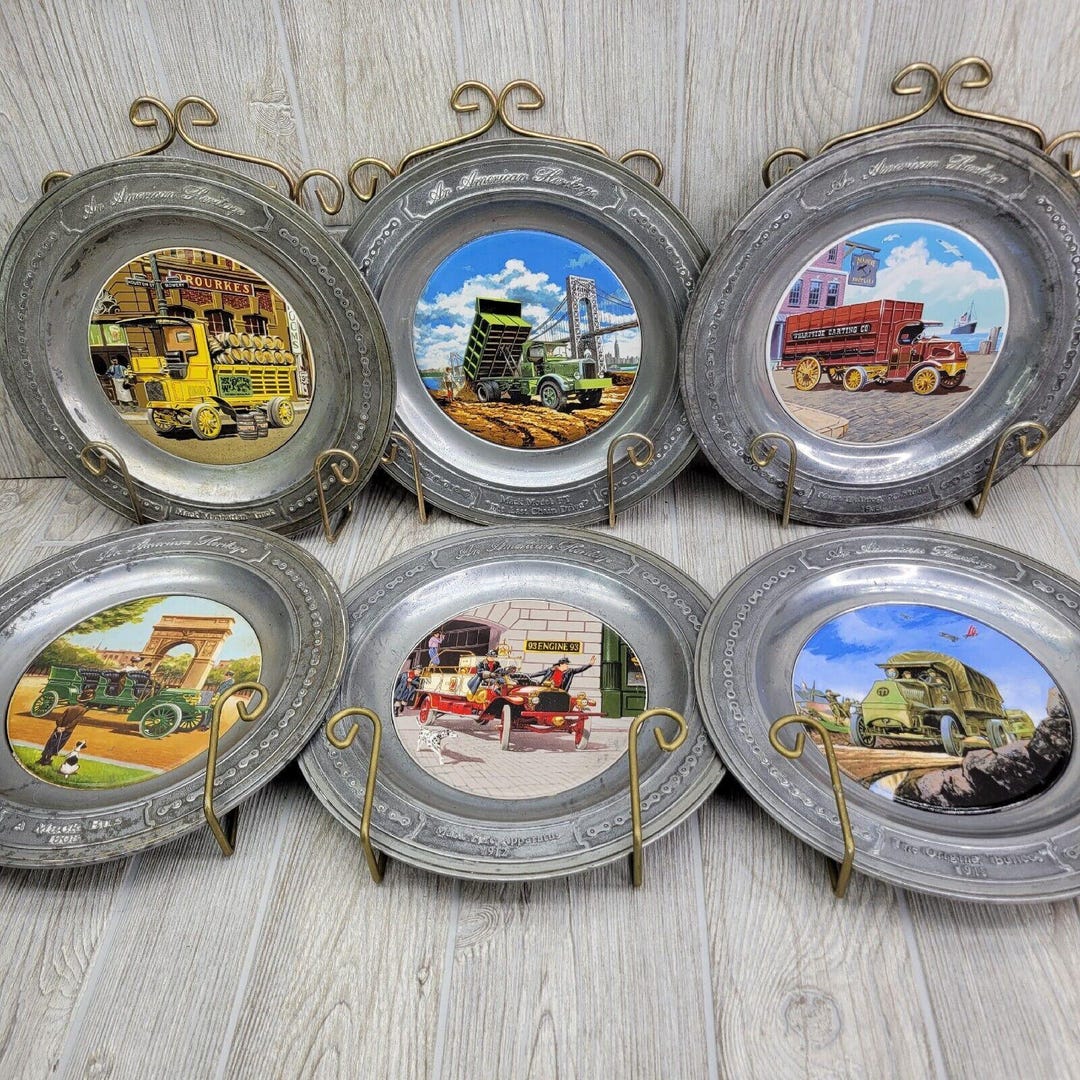 Mack Truck Plates Complete Set 6 an American Heritage Pewter Collector ...