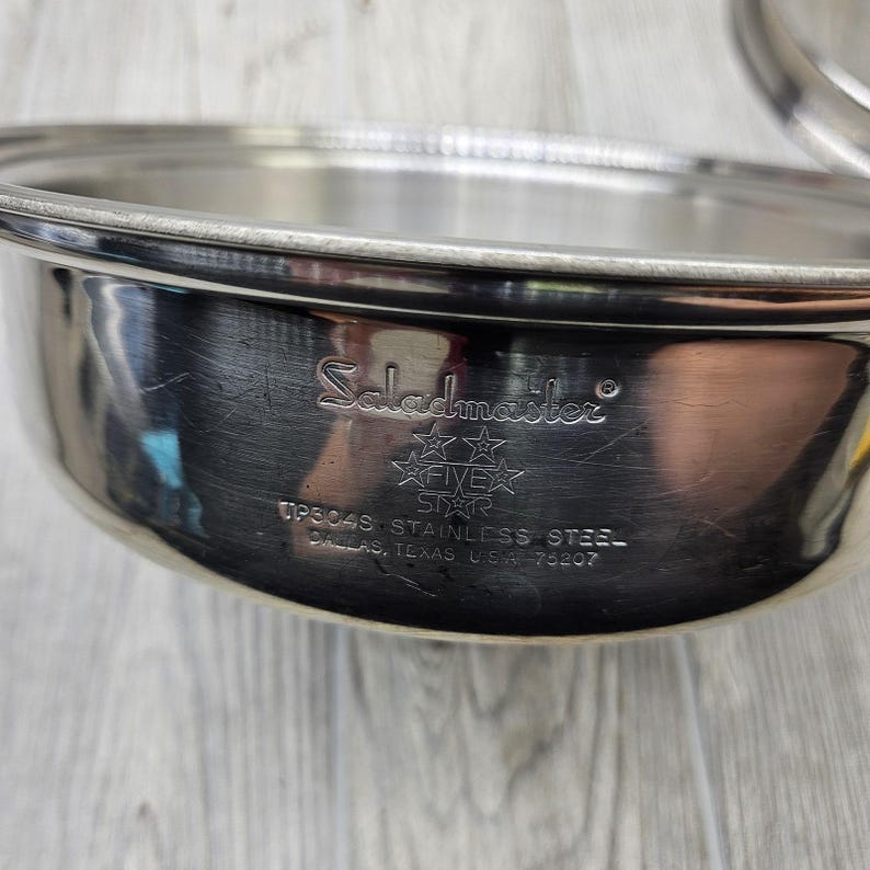 Saladmaster Five Star 304S Stainless Steel 8 Inch Skillet Pan With Lid ...