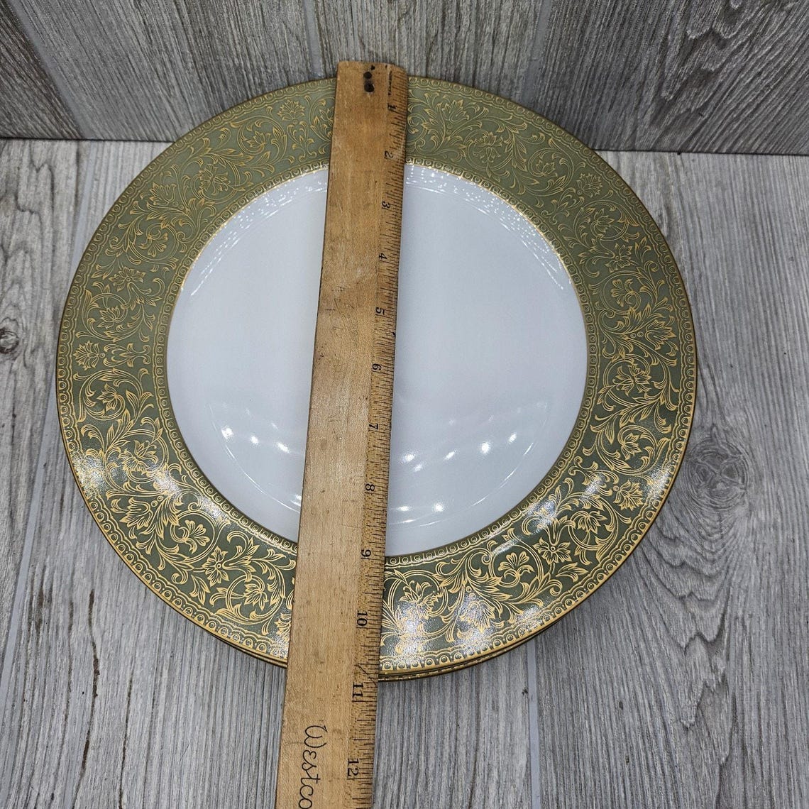 Sango China Versailles 10 5/8" Dinner Plate Set of 4 Japan #3632 Green ...