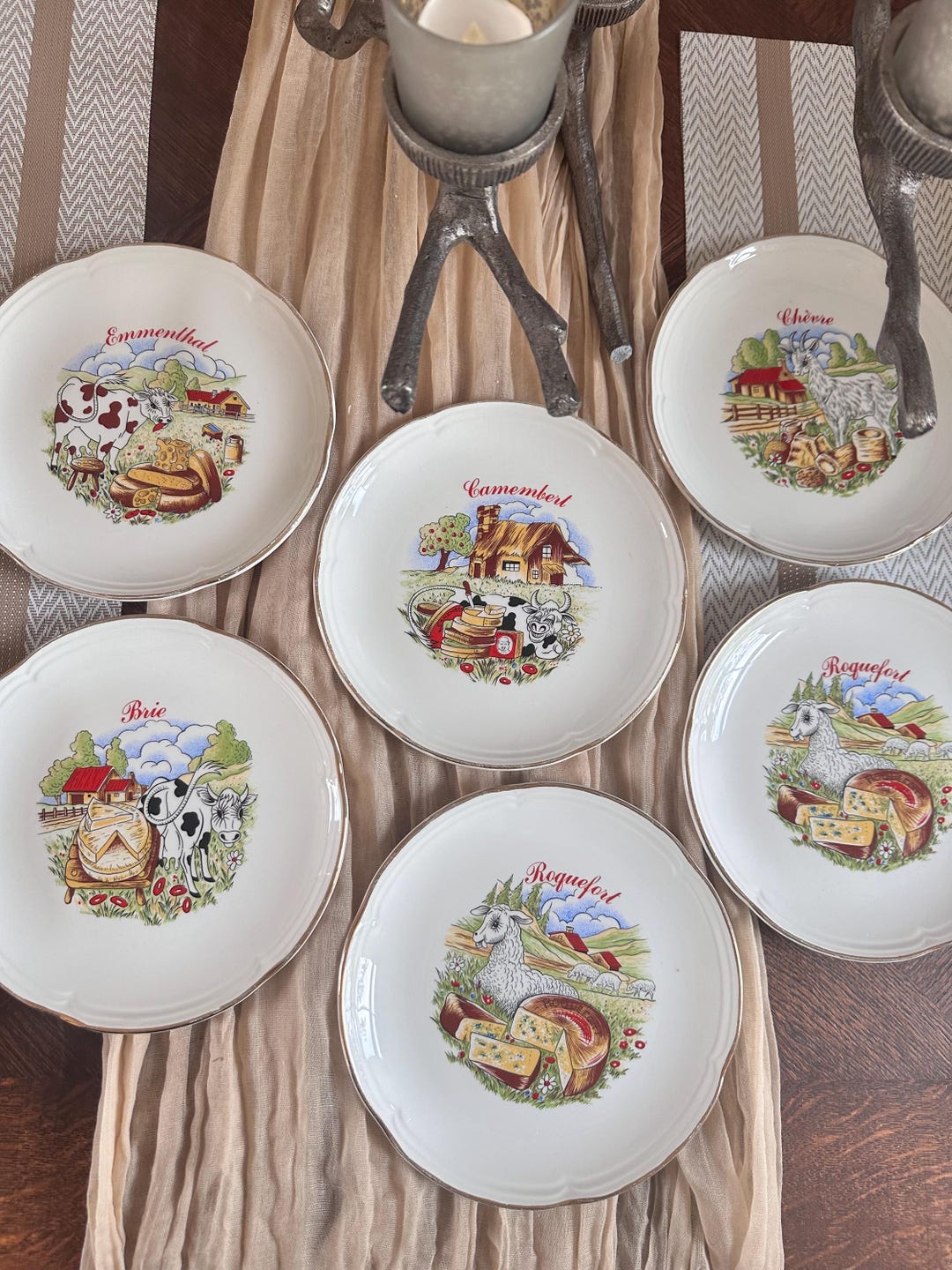 Vintage French Faience Plates - Moulin Des Loups Floral Dinnerware - Etsy