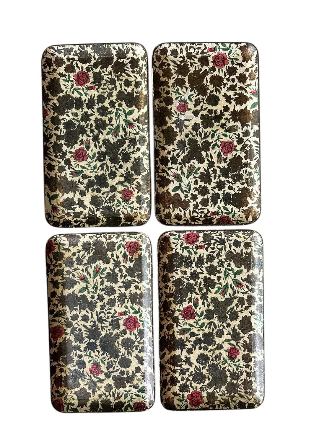 Vintage Japanese Toleware Rose Trays (set of 4) - Etsy