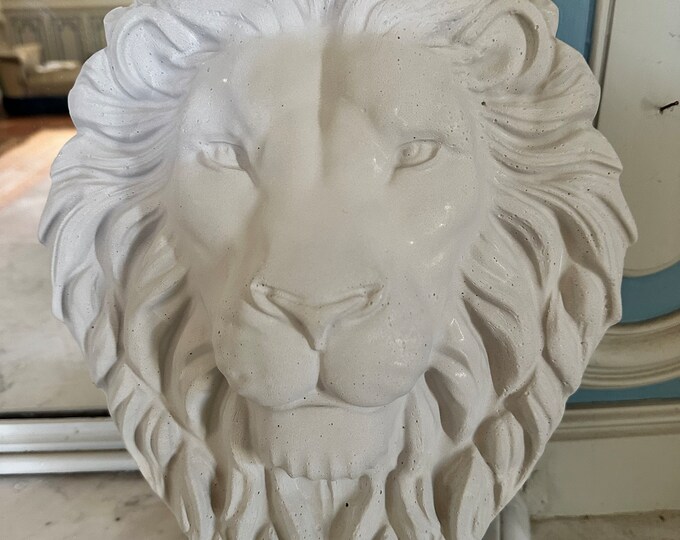 Cement Lion Head Concrete Grey Large Face Regal - Etsy