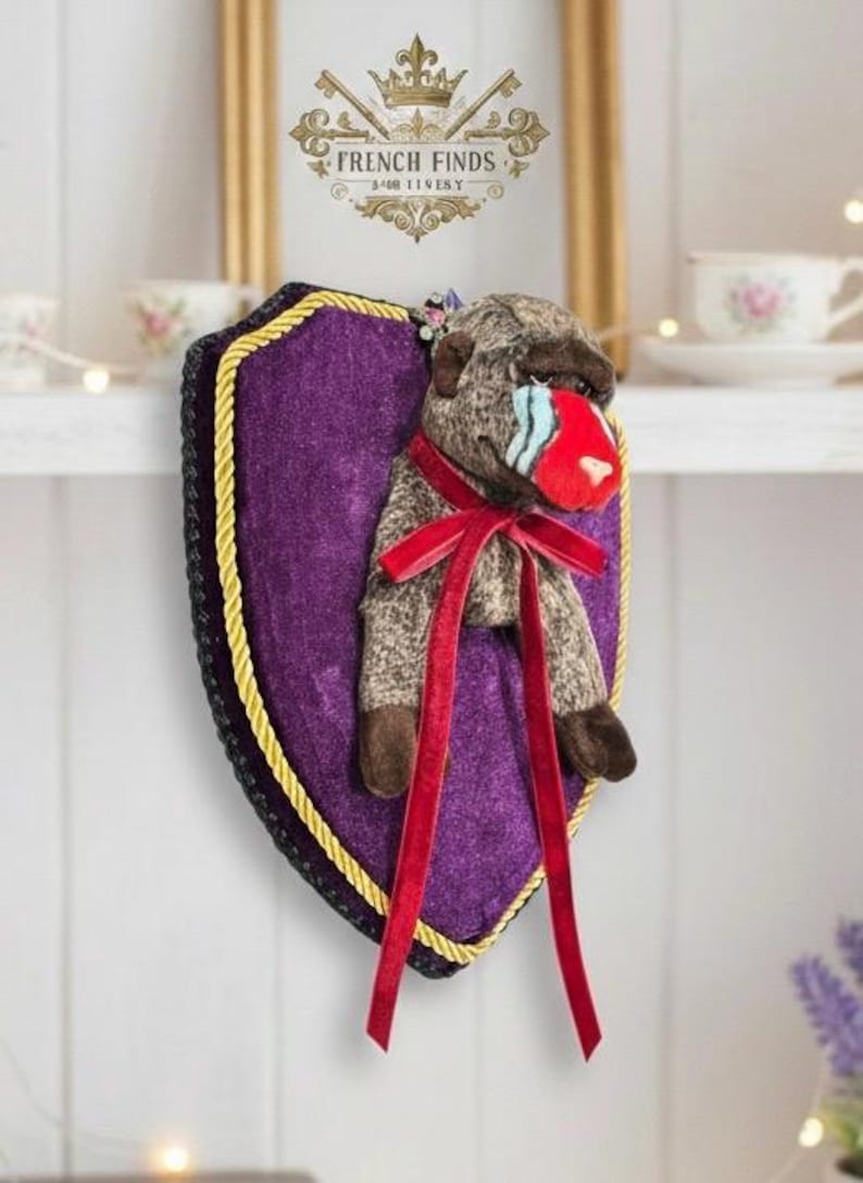 Vintage Plushie Taxidermy Wall Mount – 1999 "cheeky" the Baboon TY ...