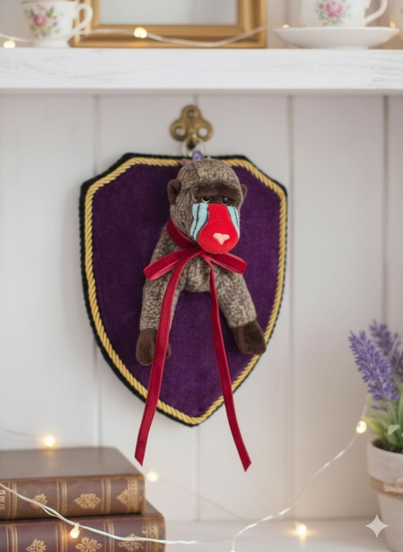 Vintage Plushie Taxidermy Wall Mount – 1999 "cheeky" the Baboon TY ...