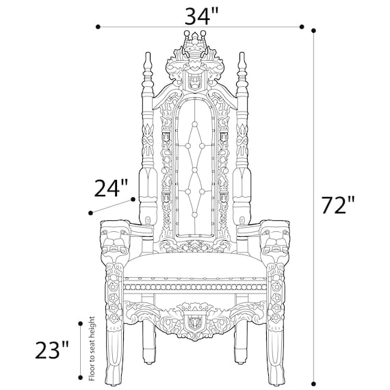 King Throne Chair Drawing