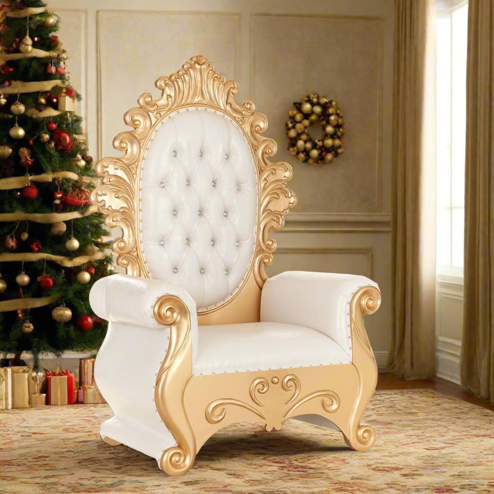 Handcrafted Santa Claus Accented Holiday Style Party Throne Chair - Etsy