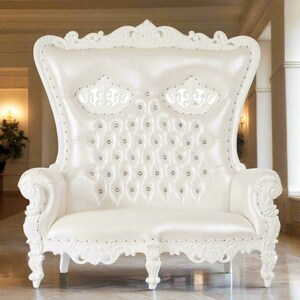 Handcrafted Double Seater Crown Inlay Wedding/baby Shower Style Love ...