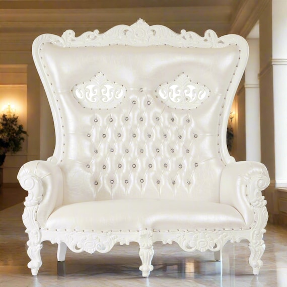 Handcrafted Double Seater Crown Inlay Wedding baby Shower Style Love Seat Throne Chair Etsy