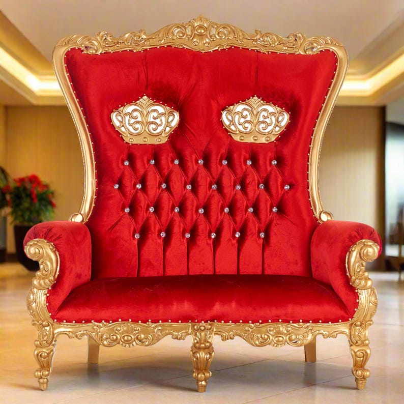 Handcrafted Double Seater Crown Inlay Wedding/baby Shower Style Love ...