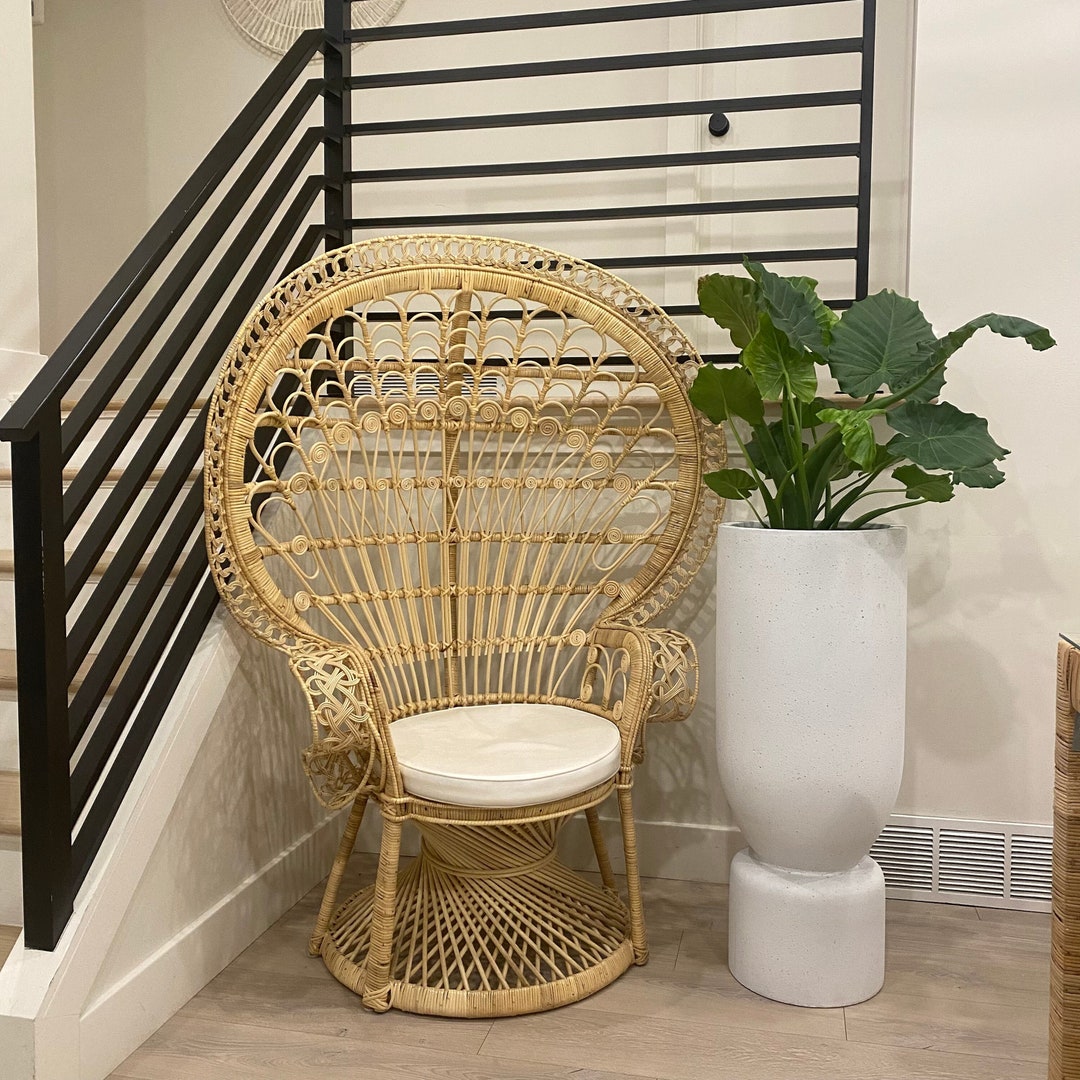 Handmade Rattan Bohemian Style Chair - Etsy