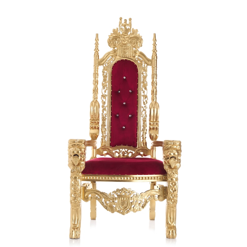 Handcrafted Accent King Throne Chair With Lion Head Carving - Etsy