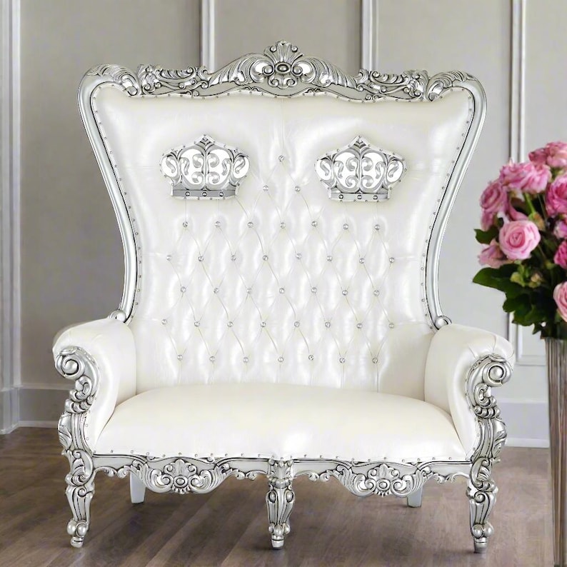 Handcrafted Double Seater Crown Inlay Wedding/baby Shower Style Love ...