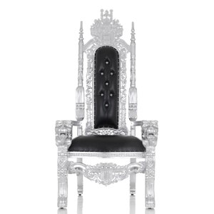Handcrafted Accent King Throne Chair With Lion Head Carving - Etsy