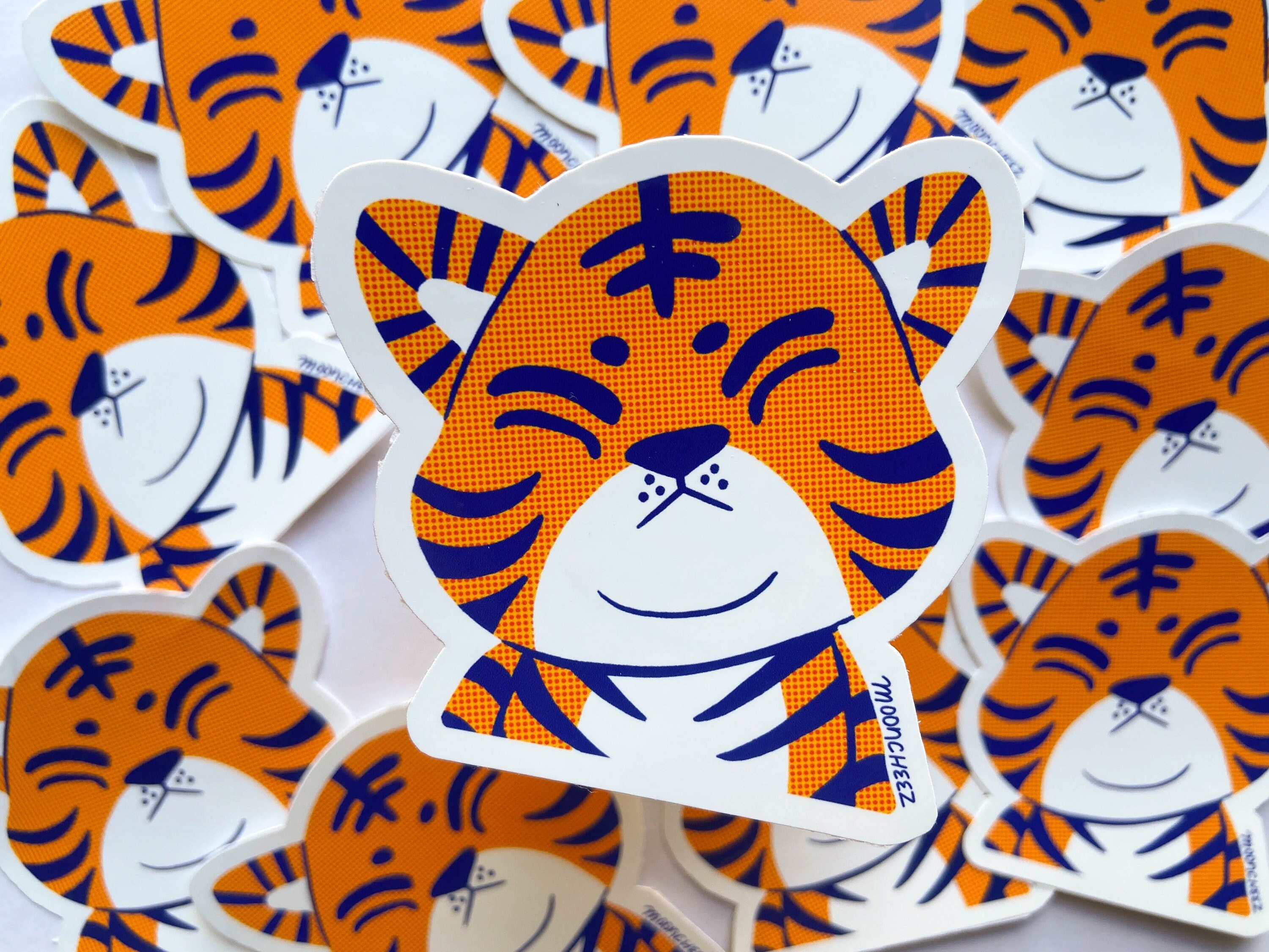Angry Tiger Vinyl Sticker / Cute Illustrated Die-cut Sticker - Etsy