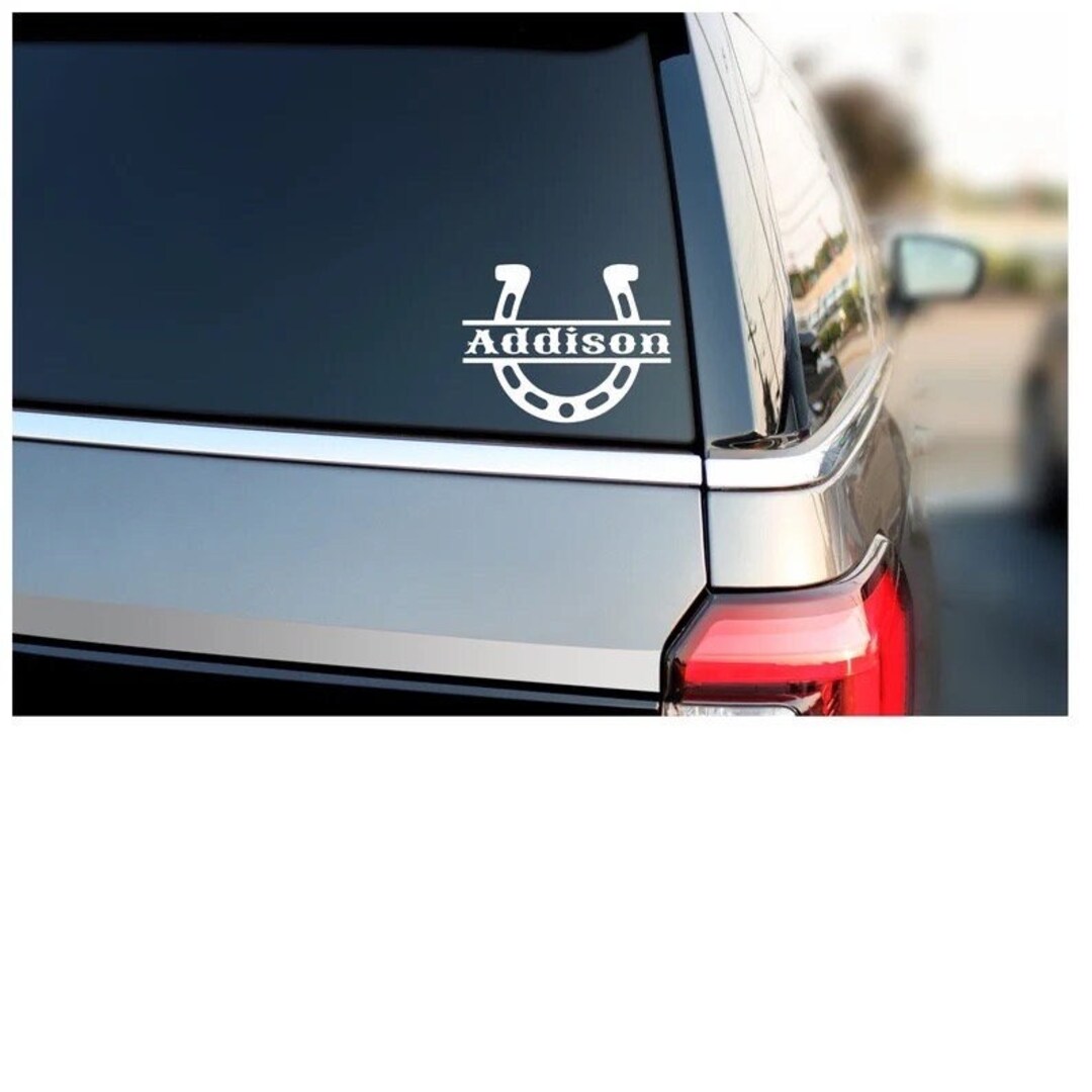 Custom Horseshoe Decal // Window Sticker // Trailer Decal // Equestrian ...