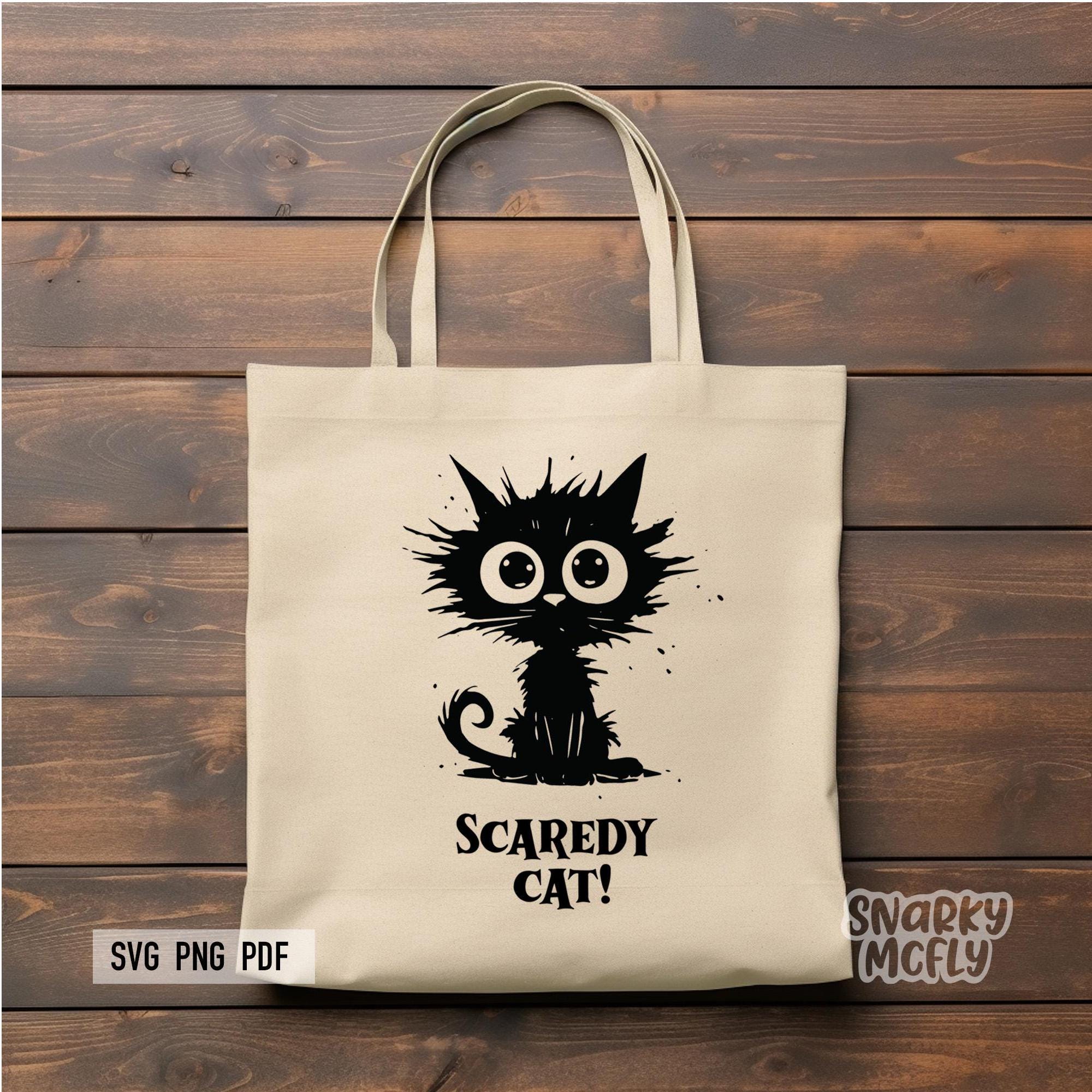 Scaredy Cat Svg, Funny Halloween Svg, Retro Halloween Art, Spooky Shirt ...