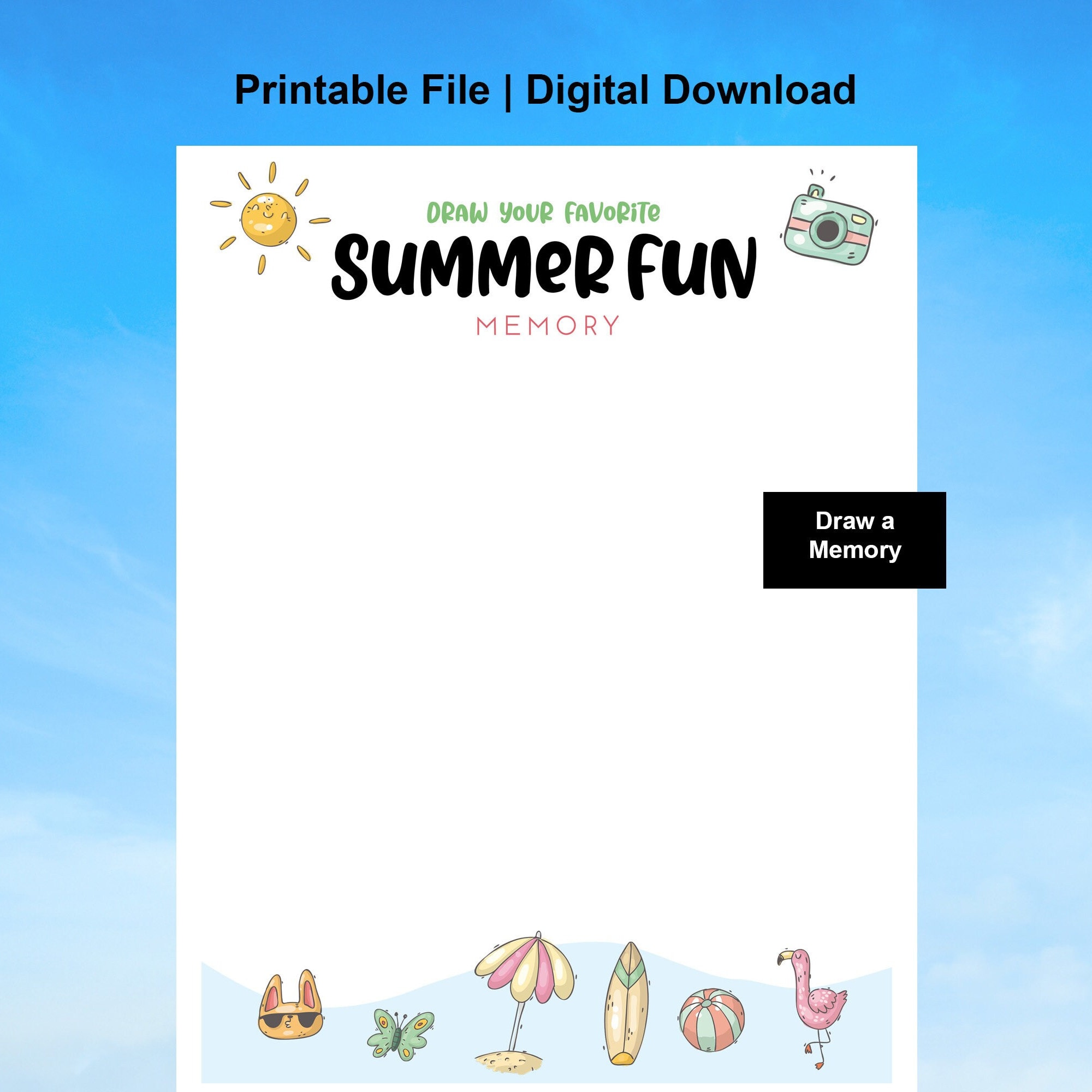 Summer Bucket List Printable, Summer Activities Checklist, Summer Fun ...
