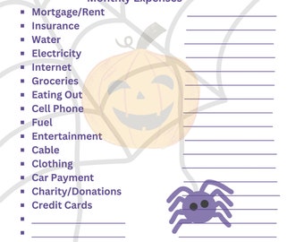 October Monthly Budget Planner - Etsy