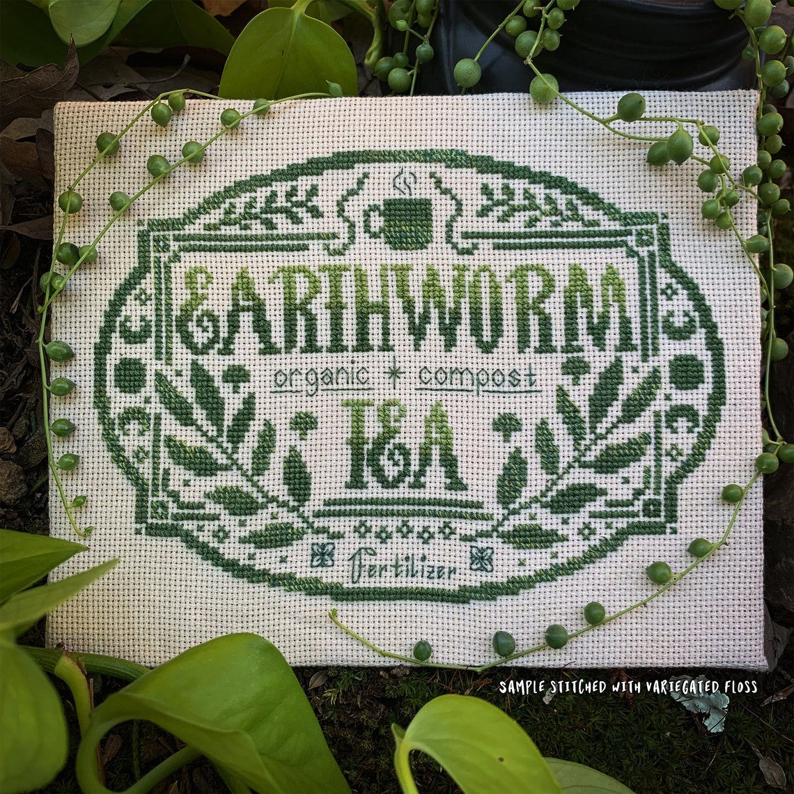 Worm Tea Digital Cross Stitch Pattern by Broomsticksandbobbins Witchy ...