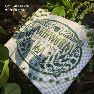 Worm Tea | Digital Cross Stitch Pattern by Broomsticksandbobbins ...