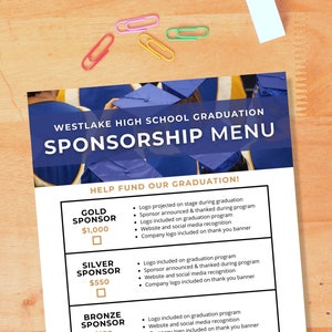 Graduation Sponsorship Template, Canva Templates, Editable School ...