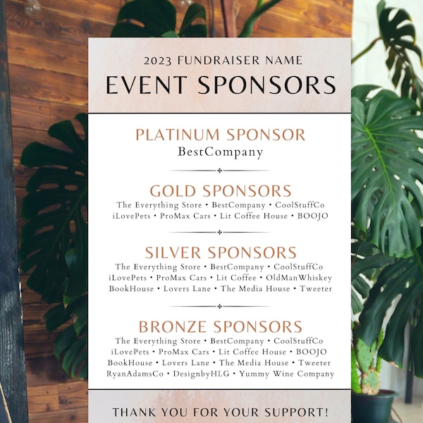 Thank You Sponsor Posters - Etsy