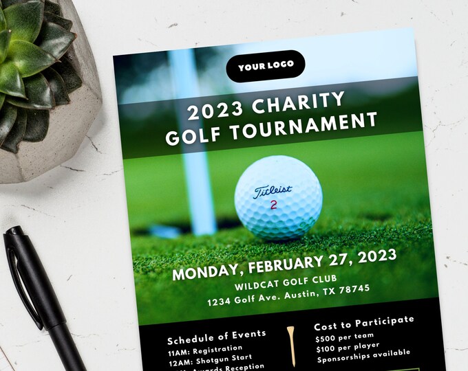 Golf Tournament Flyer Template School Golf Tournament Poster Golf ...