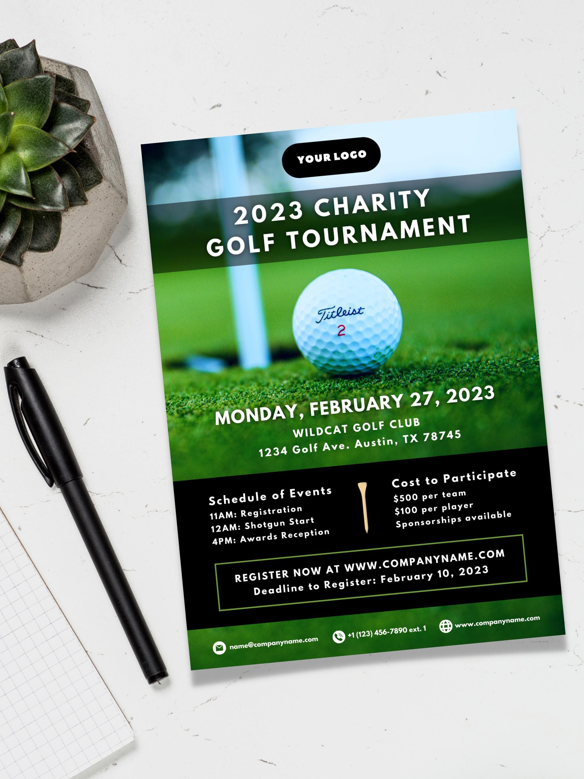 Golf Event Flyer, Canva Templates, Editable Fundraiser Flyer - Etsy