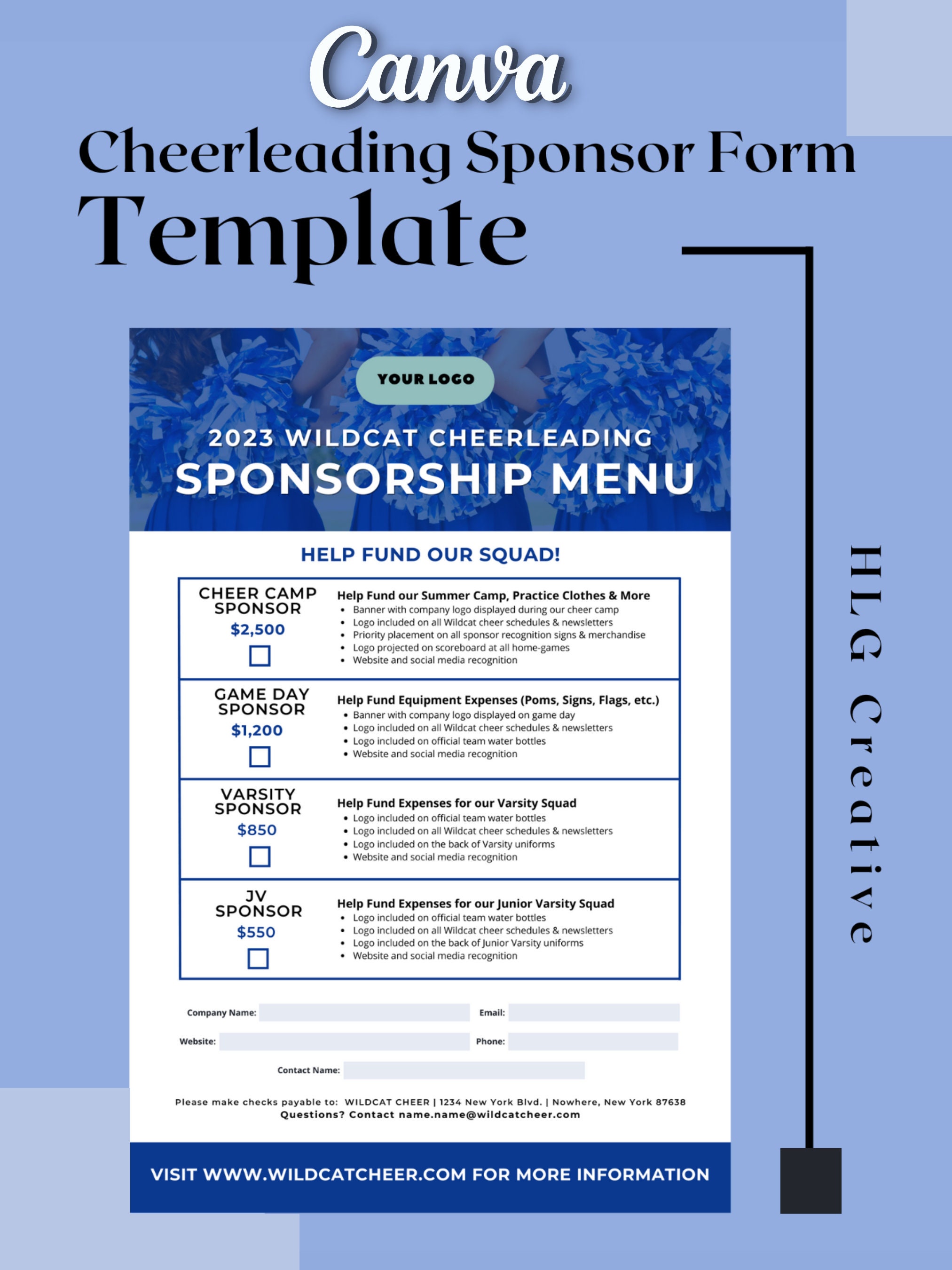 Cheerleading Sponsorship Template, Canva Templates, Editable Sponsor ...