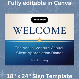 Corporate Event Welcome Sign Template: Editable Canva Sign (18x24 ...