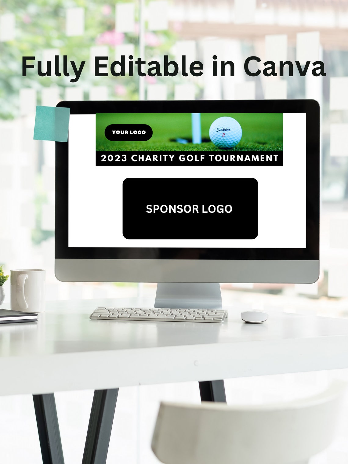 Charity Golf Tournament Hole Sponsor Sign Template (canva Editable ...