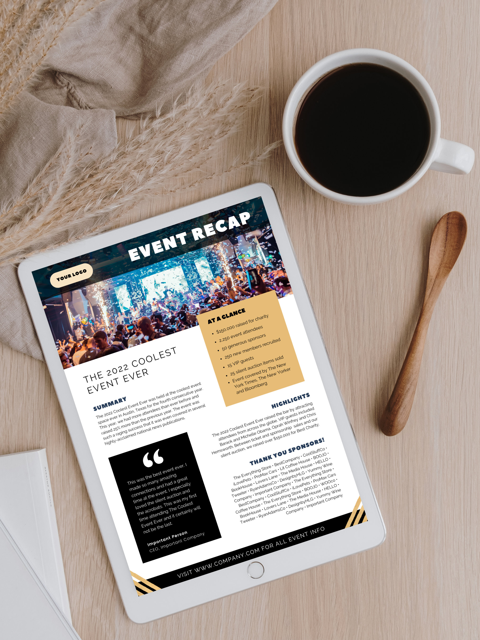 Event Recap Template, Canva Templates, Case Study One-pager, Event ...