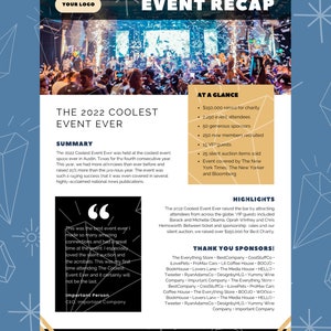 Event Recap Template, Canva Templates, Case Study One-pager, Event ...