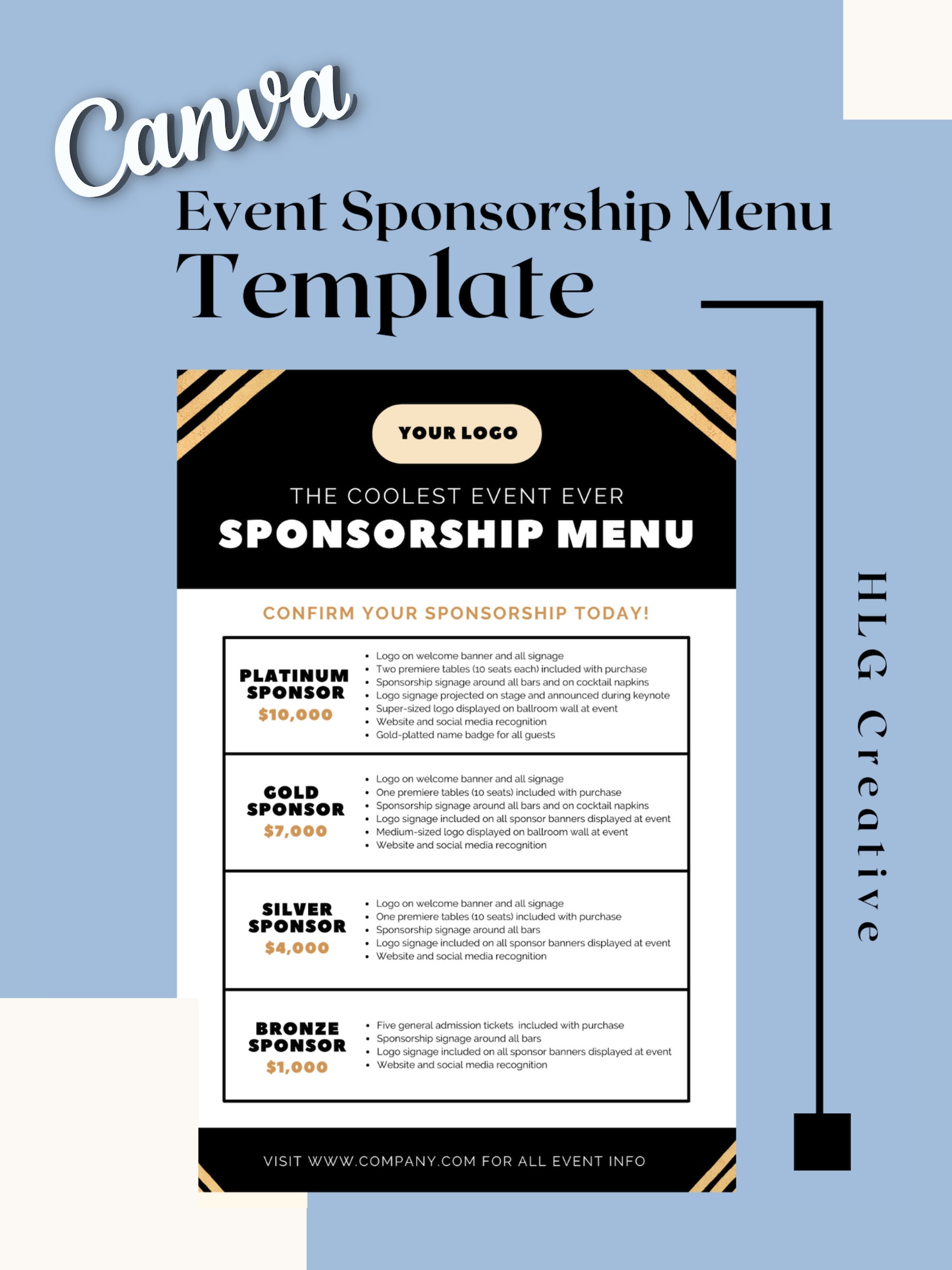 Event Sponsorship Menu Template, Canva Templates, Editable Sponsor Form ...