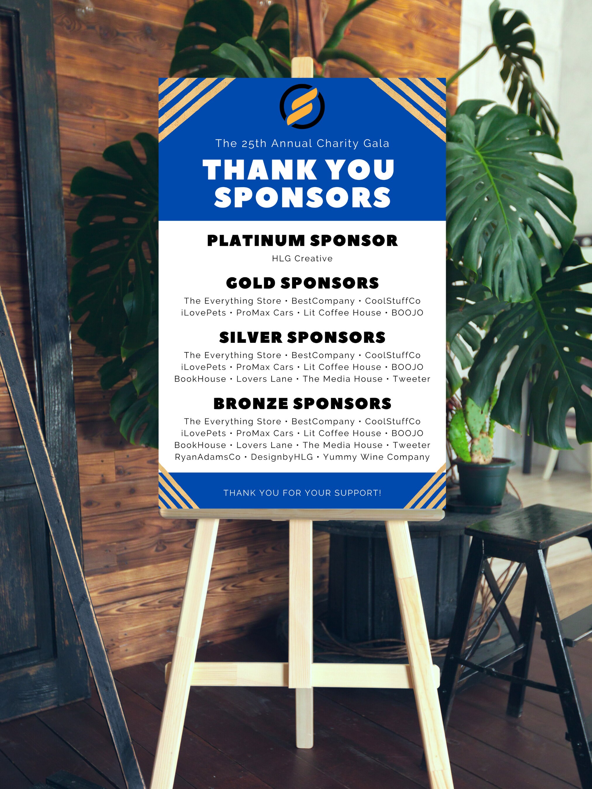 CUSTOM Event Sponsor Signage, Personalized Sponsorship Sign Template ...