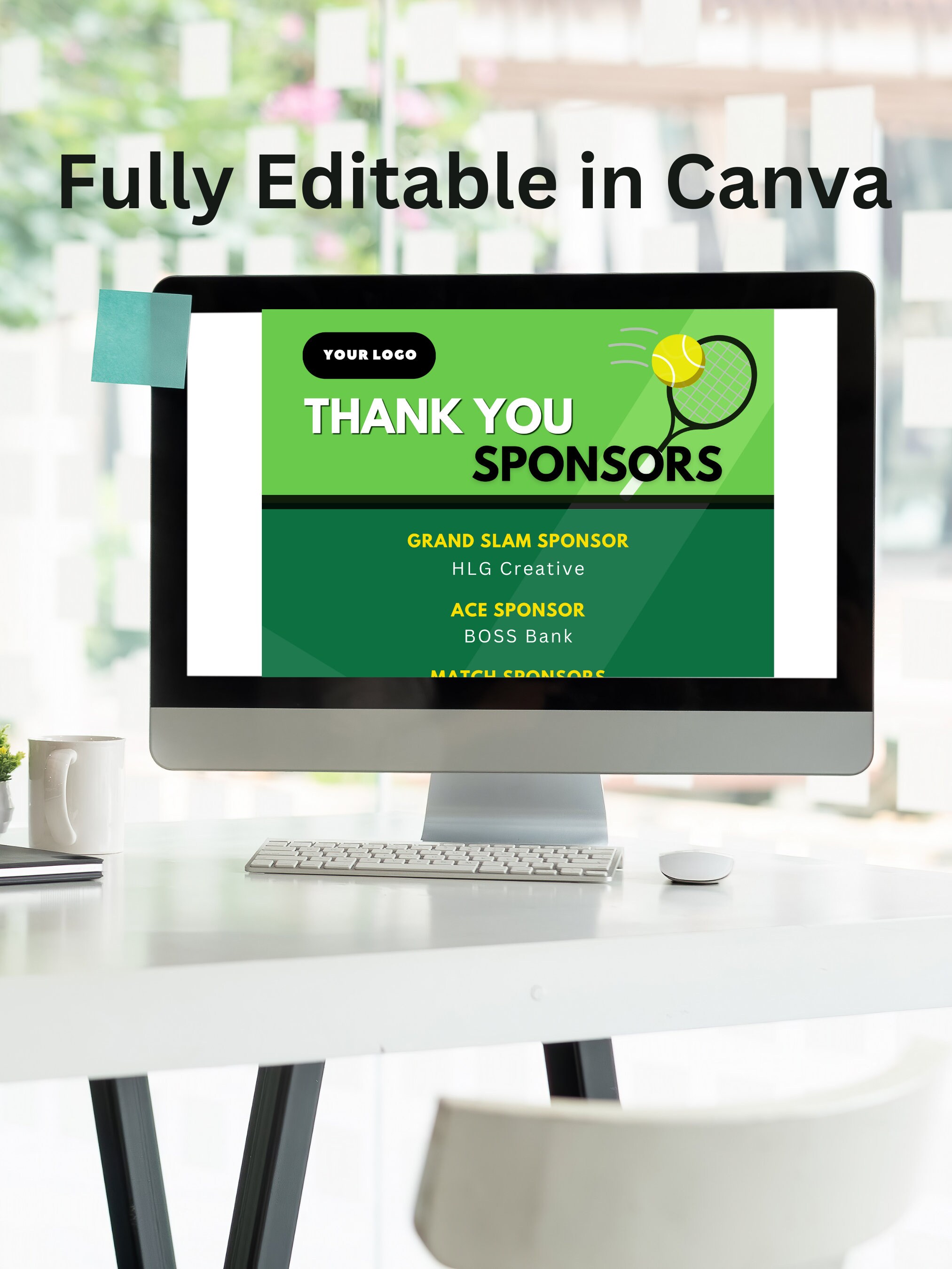 Tennis Sponsor Sign, Editable Canva Template, Event Sponsorship Signage ...