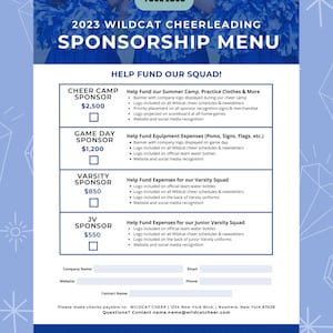 Cheerleading Sponsorship Template, Canva Templates, Editable Sponsor ...