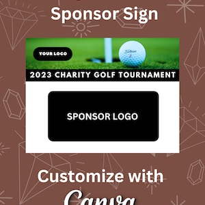 Charity Golf Tournament Hole Sponsor Sign Template (canva Editable ...