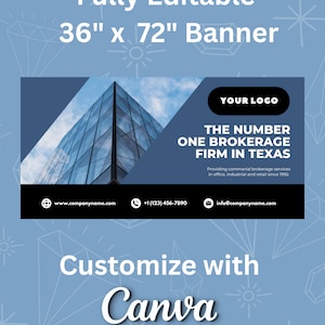 Corporate Marketing Banner, Canva Templates, Editable 36x72" Banner ...