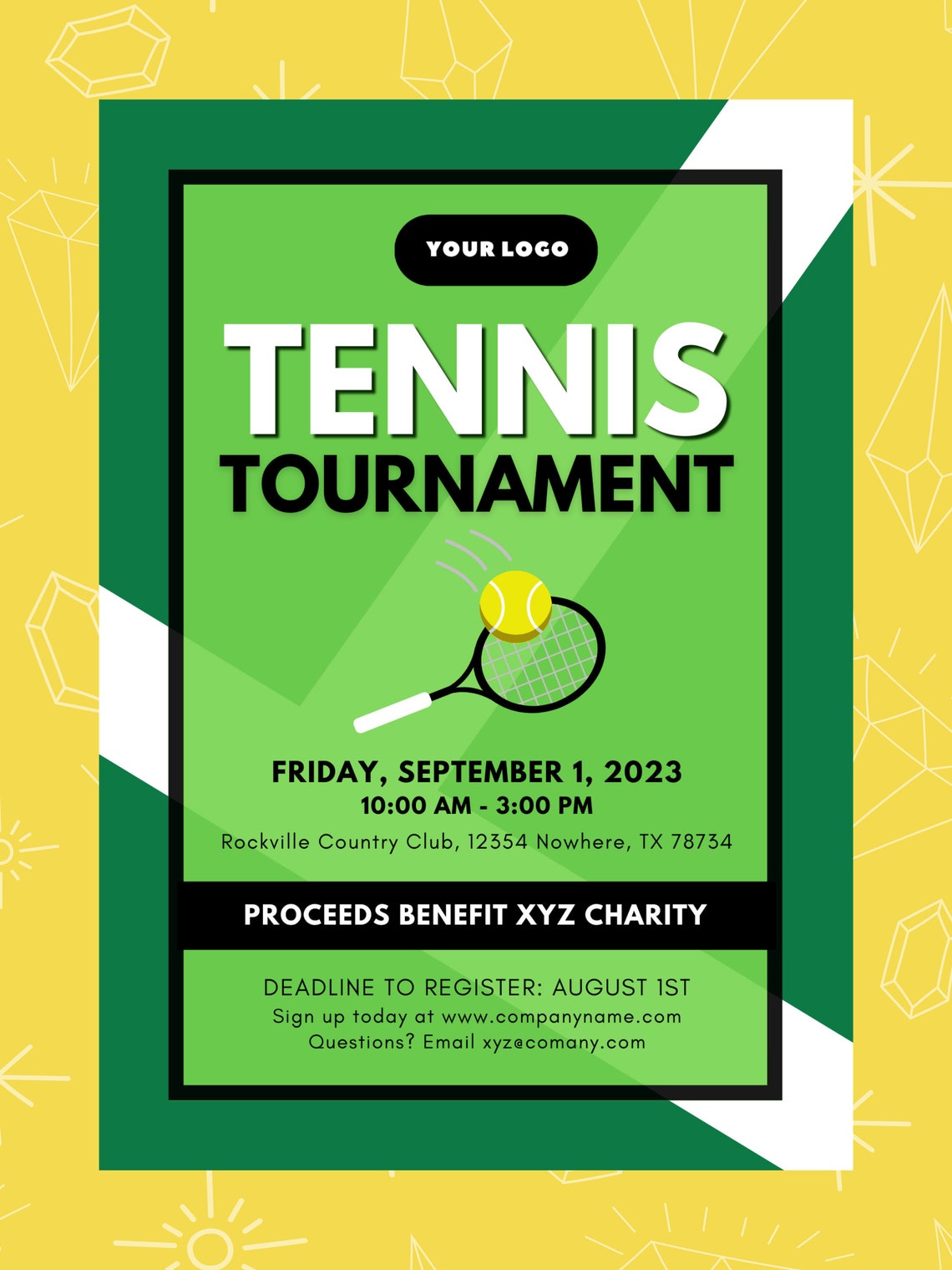 Tennis Event Flyer, Canva Templates, Editable Tennis Tournament ...