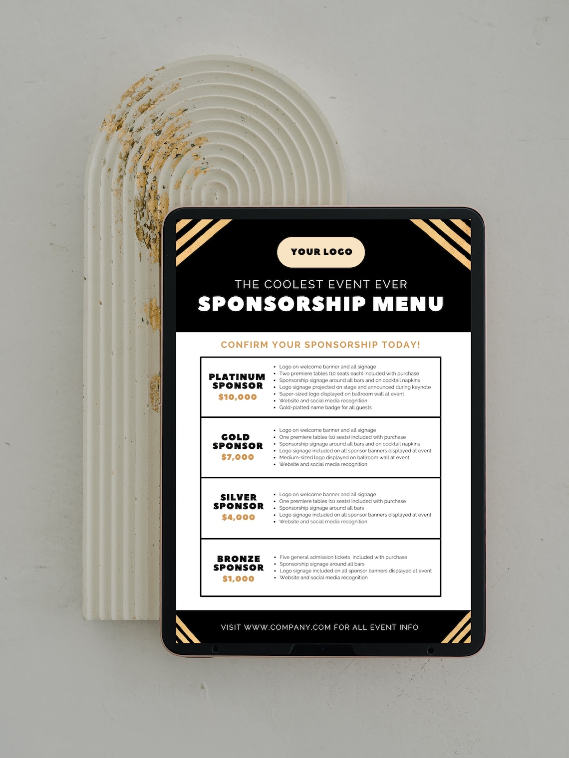 Event Sponsorship Menu Template, Canva Templates, Editable Sponsor Form ...