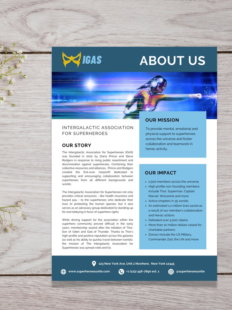 About Us Template Canva Templates Company One-pager Digital - Etsy