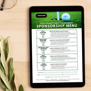 Golf Event Sponsorship Form, Canva Templates, Editable Fundraiser ...