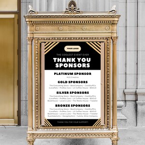 Event Sponsor Signage, Editable Canva Template, 24x36 Sign, Digital ...